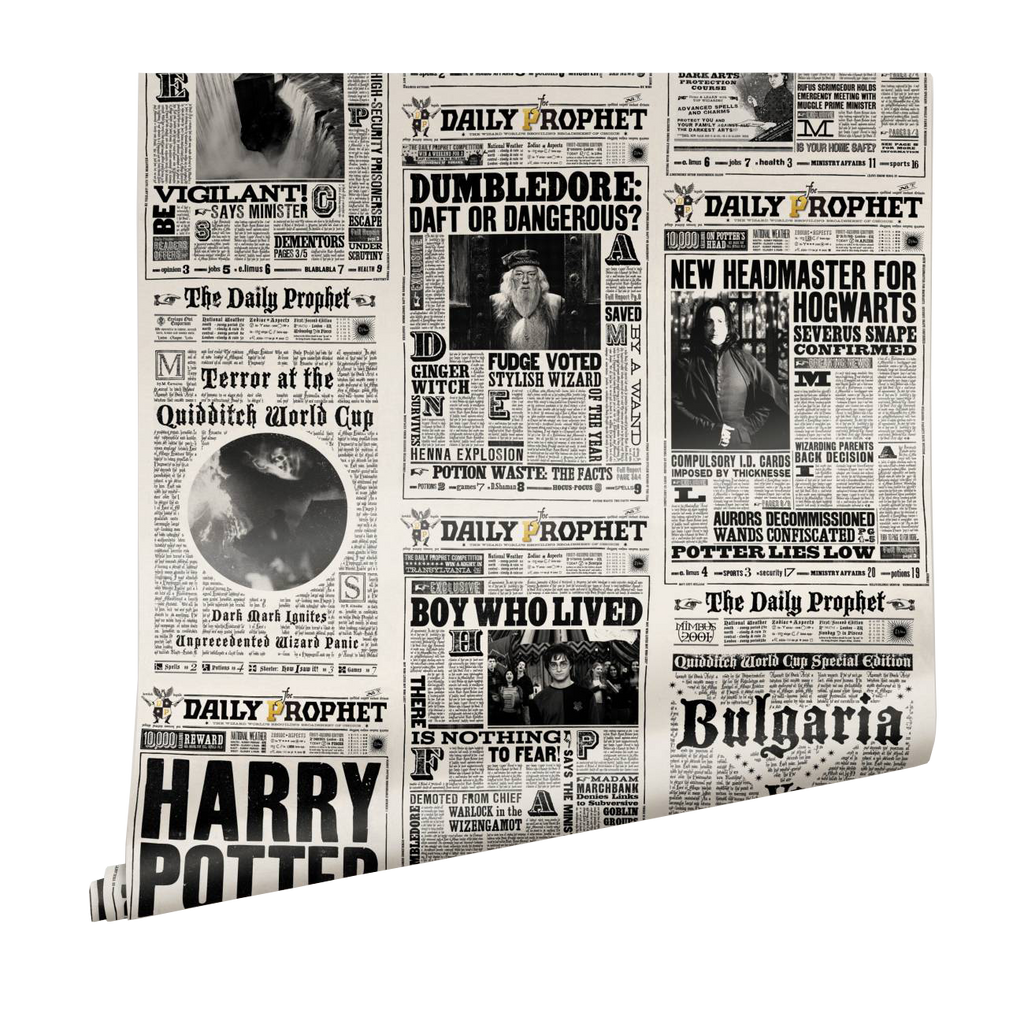 Daily Prophet MinaLima Wallpaper | Harry Potter Shop US